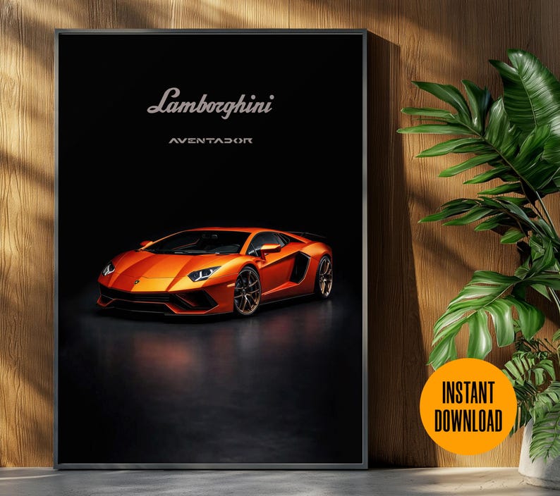 Lamborghini Aventador Poster Set of 3, Supercar Prints, Garage Wall Art ...