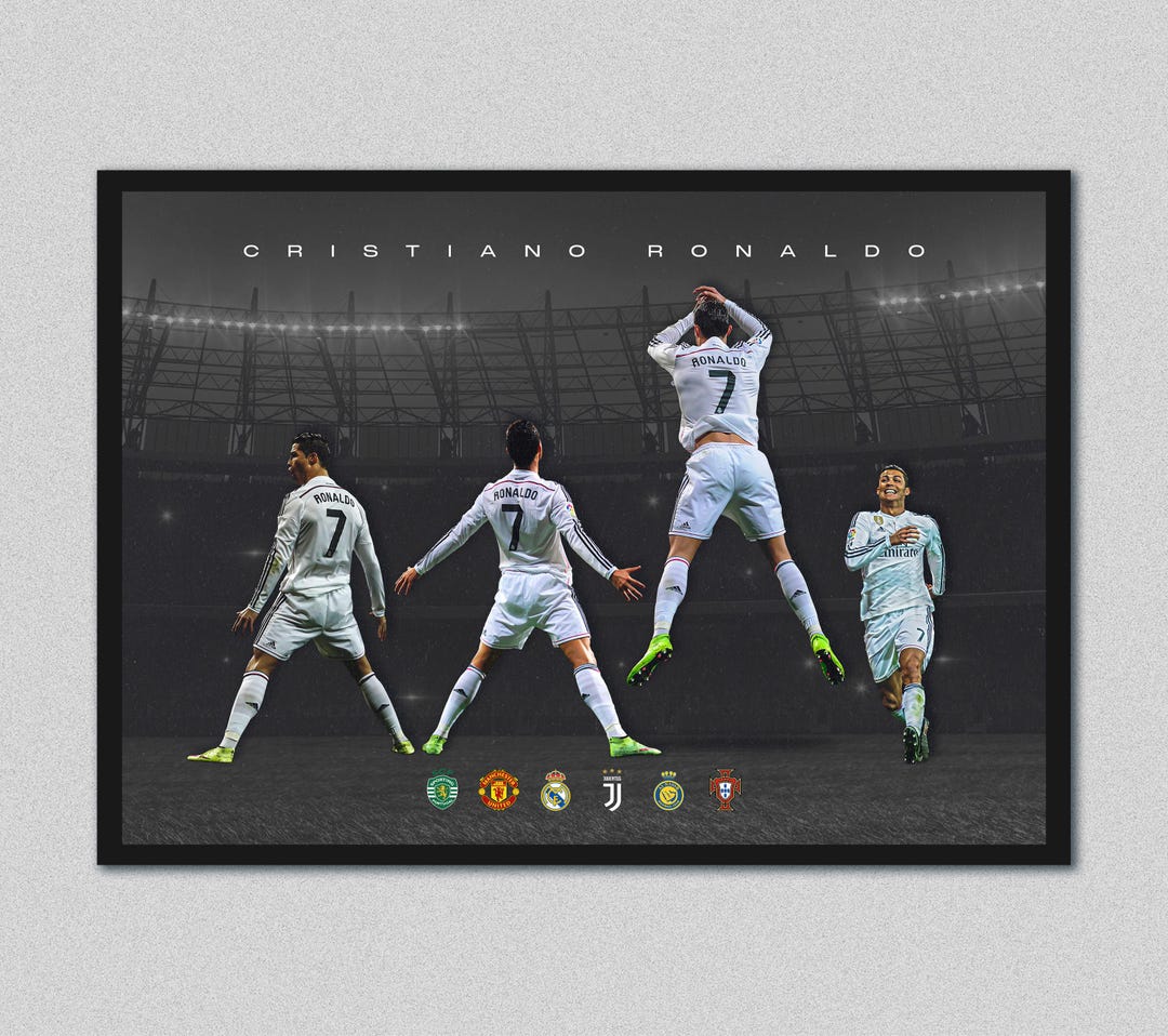Cristiano Ronaldo Poster, Ronaldo Print, Football Gift, Sports Poster, Fotball Player Poster ...