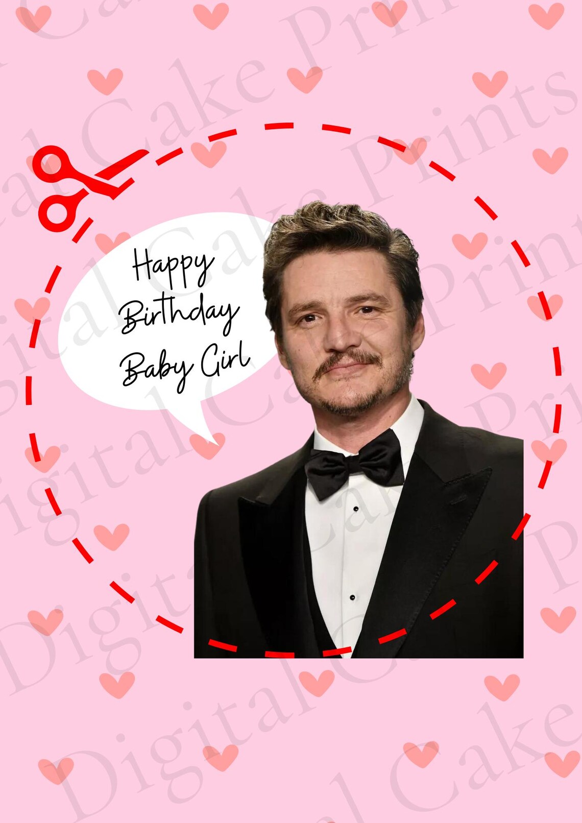 Pedro Pascal Cake QUALITY DIGITAL PRINT (with/without Hearts) - Etsy