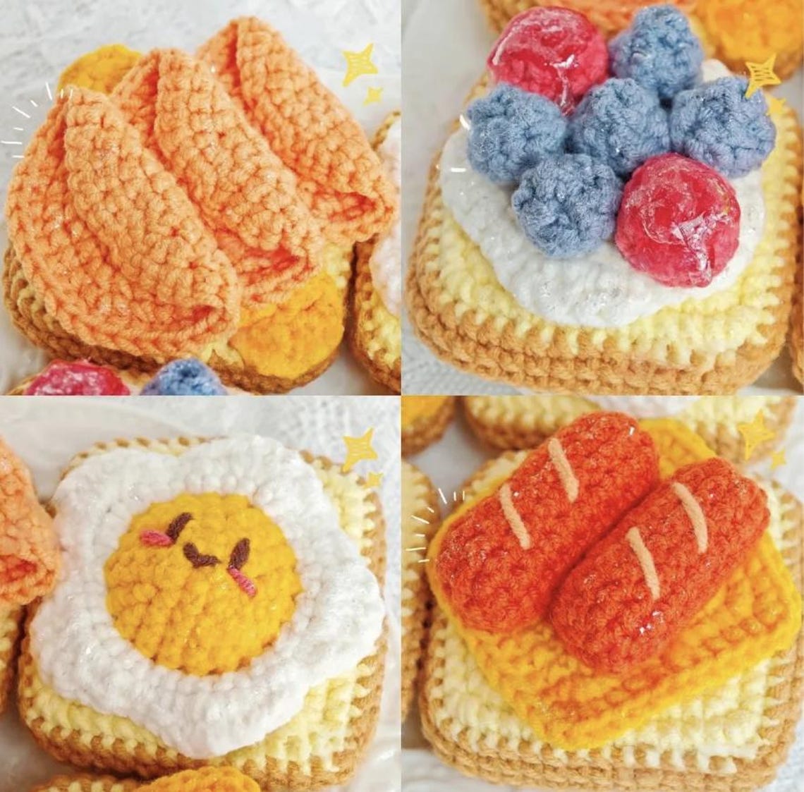 Crochet Pattern 4 in 1: Toast Keychain - Etsy