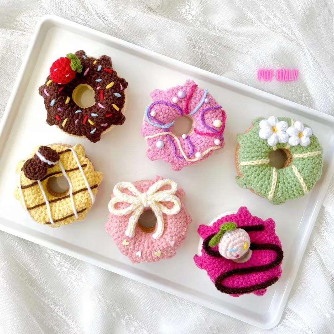 Crochet Pattern 6 in 1: Crochet Donut Amigurumi, PDF Donut Crochet ...