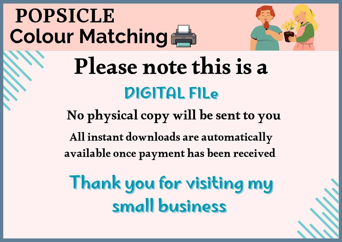 ICE CREAM Color Matching Printable Activity. Popsicle Colors Learning ...