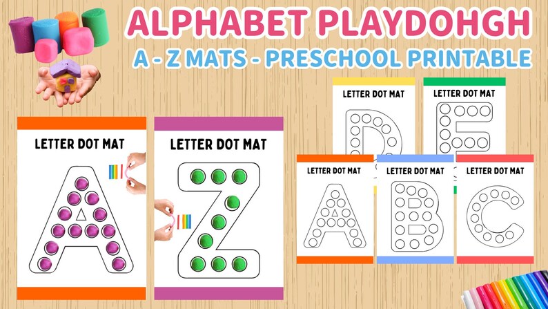 Alphabet Play Dough Mats: ABC Montessori Printable (PDF Download) - Etsy