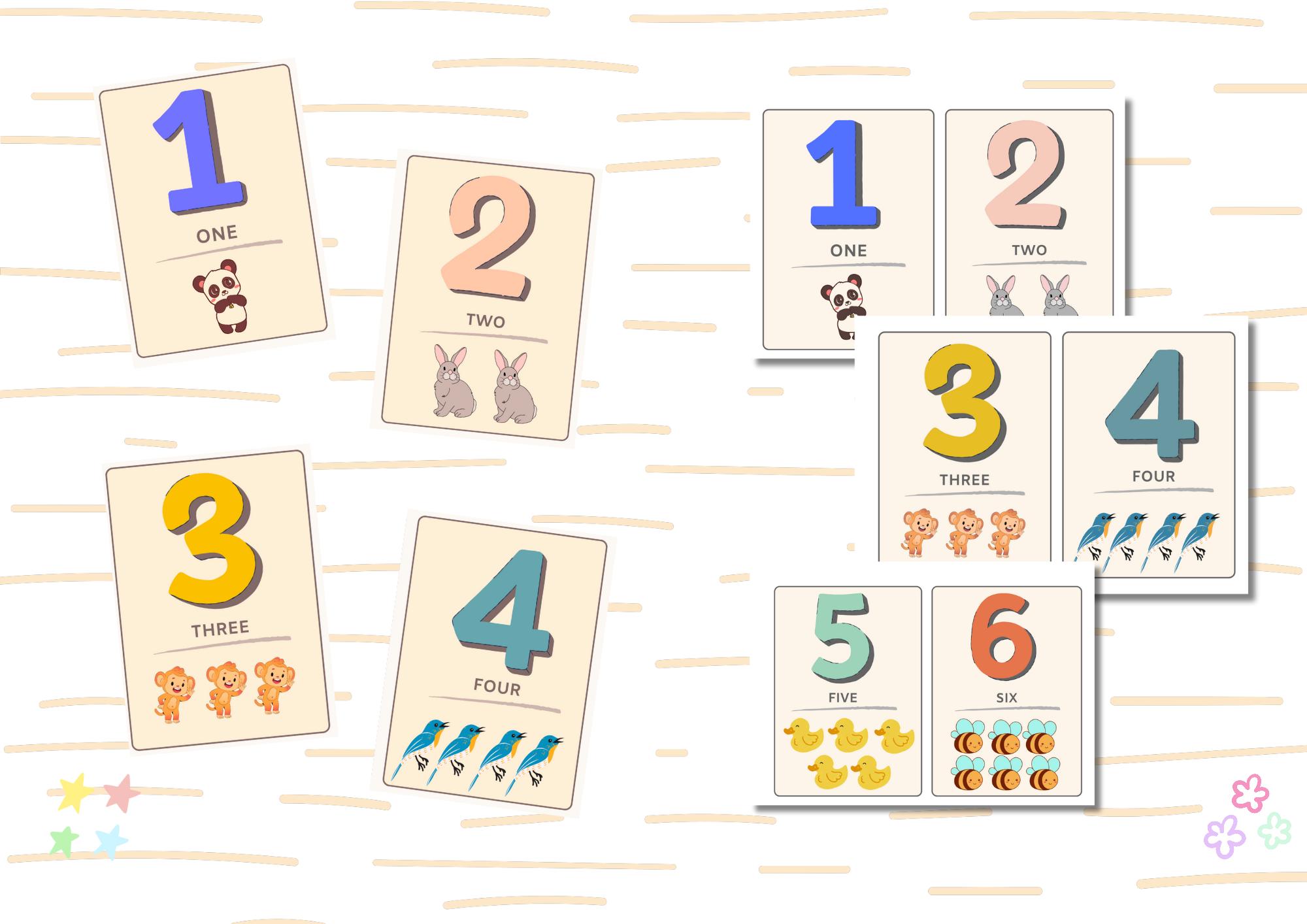 Number Flash Cards, Number Tracing Worksheet, 1-10 Flash Cards, Pre-k ...