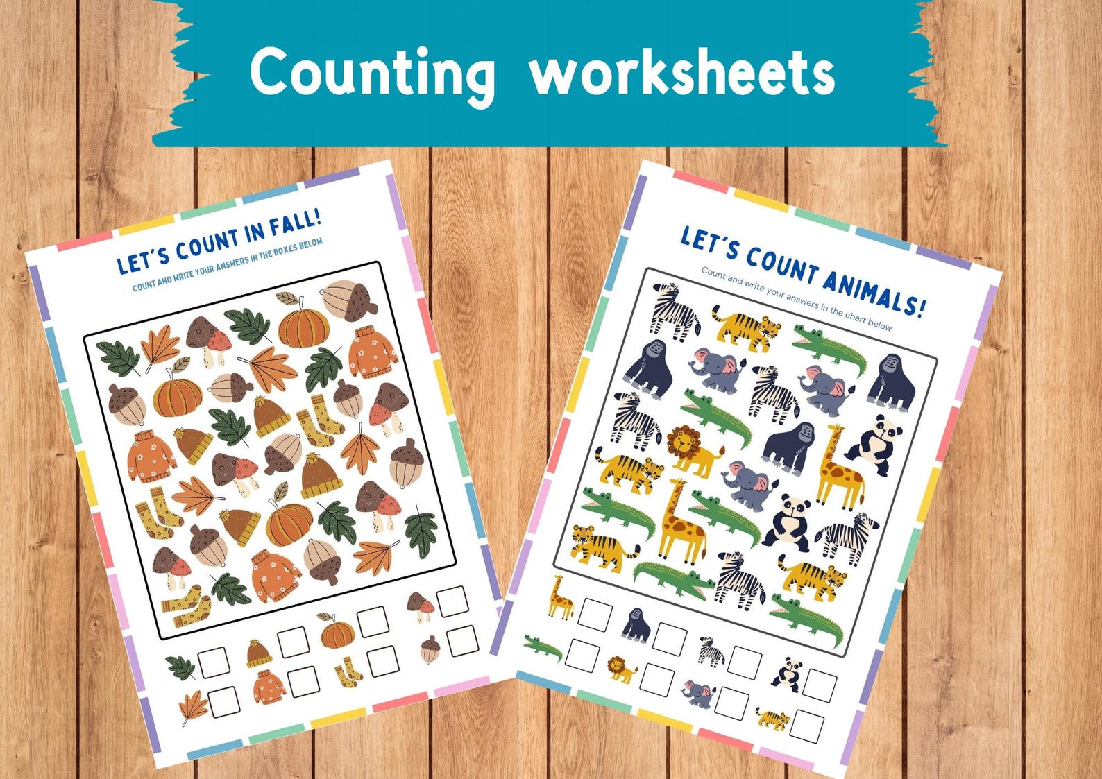Preschool Math Workbook: Fun Counting Activities (PDF Download) - Etsy