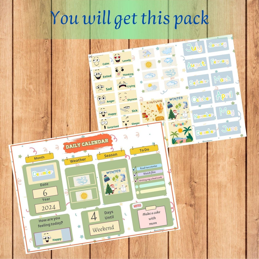 Preschool Daily Calendar: Emotions & Weather Chart (printable)daily ...