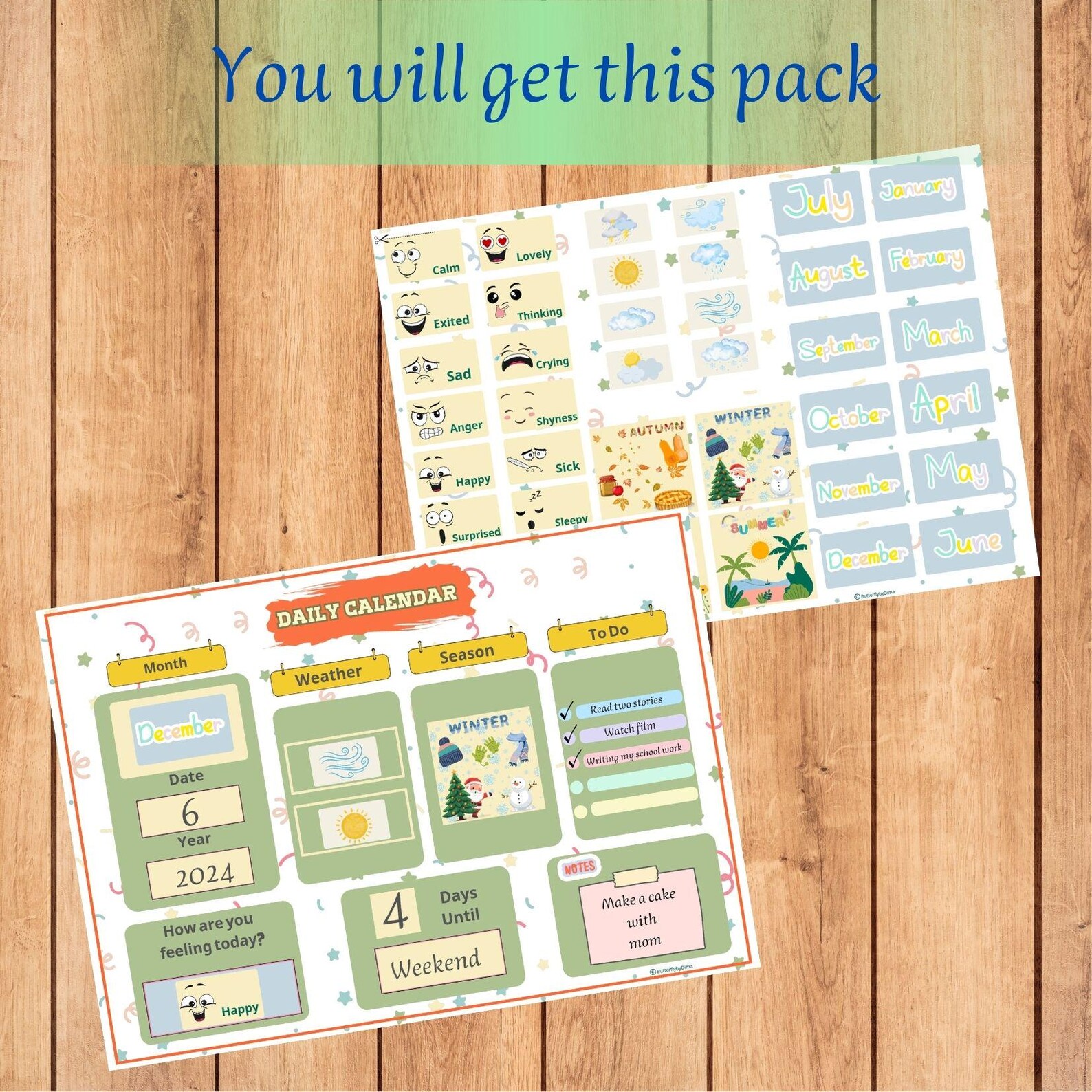 Preschool Calendar, Classroom Decor, Daily Calender, Printable School ...