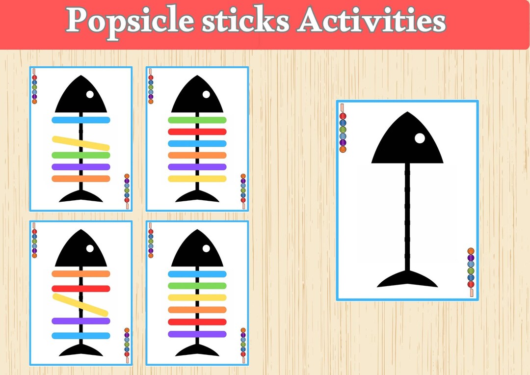 Popsicle Sticks Color , Preschool Activity Cards, Printable Fun for ...