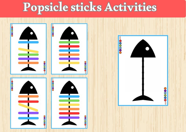 Popsicle Sticks Color , Preschool Activity Cards, Printable Fun for ...