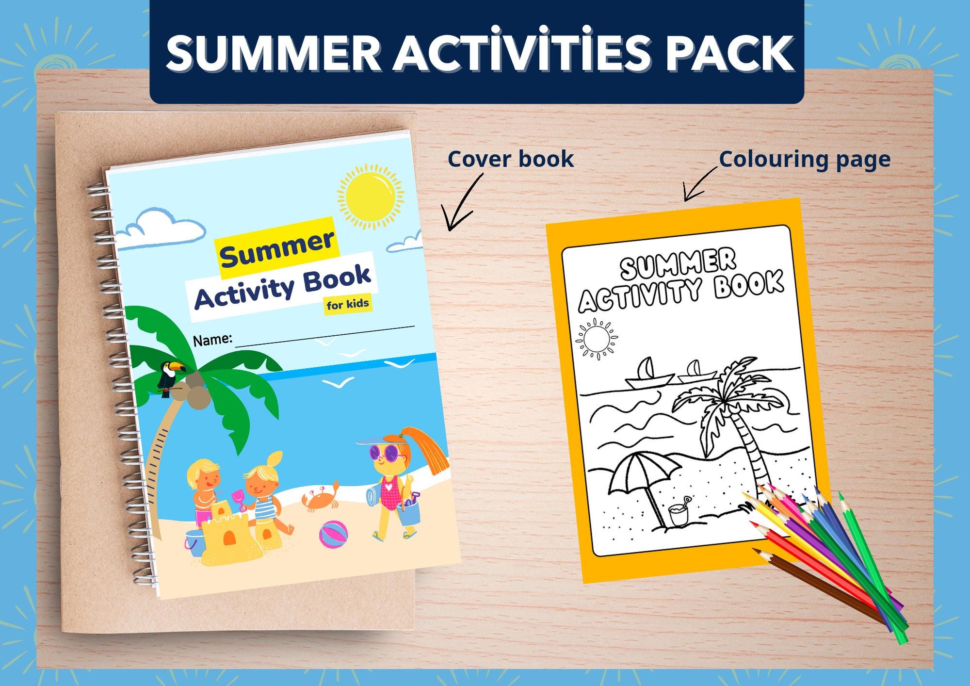 Summer Activity Pack,printable Worksheet for Kids, Fun Educational ...
