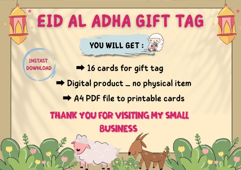 EID Gift Tags - Editable and Printable Unique Eid Gift Tags - Printable ...