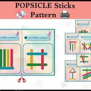 Popsicle Sticks Activity Pattern,popsicle Sticks Preschool,montessori ...