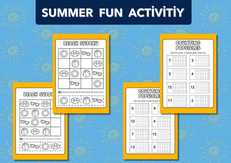 Summer Activity Pack,printable Worksheet for Kids, Fun Educational ...
