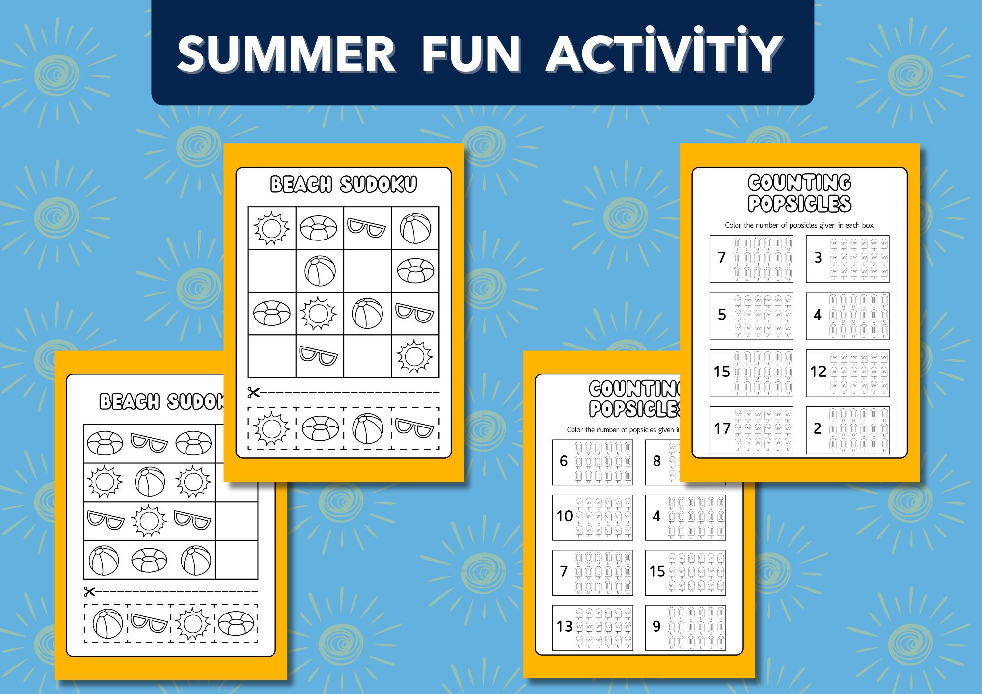 Summer Activity Pack: Fun Educational Games for Kids (printable) - Etsy
