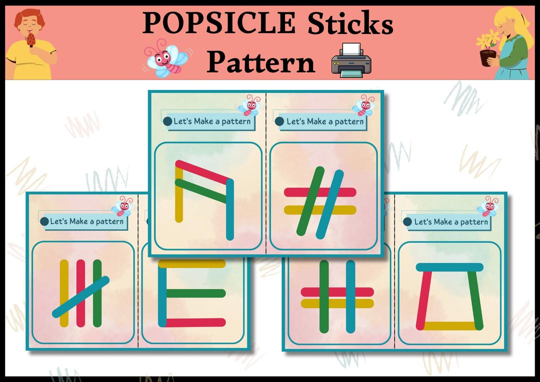 Popsicle Sticks Activity Pattern,popsicle Sticks Preschool,montessori ...