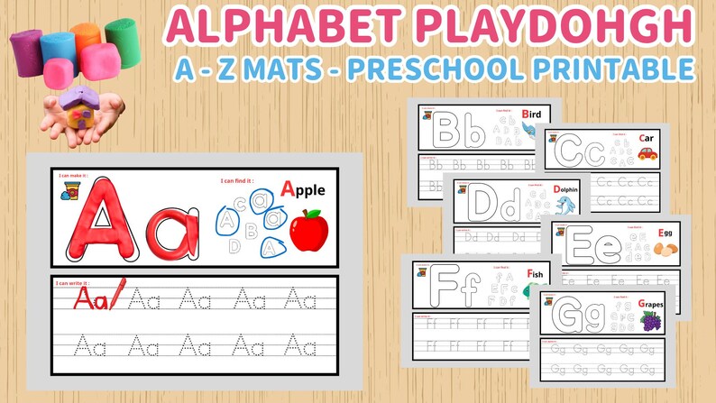 Preschool Alphabet Play Dough Mats- Letters Play Dough- Preschool, Pre ...
