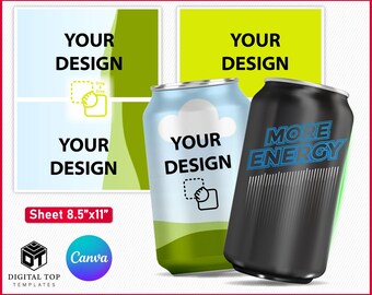Soda Can Template, Soda Can Wrapper Template, Soda Can SVG, Blank Soda ...