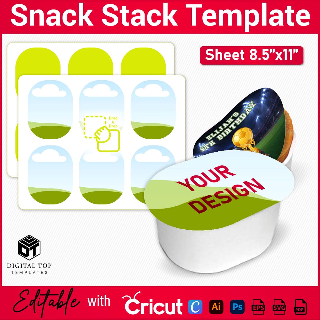 Snack Stack Template, Snack Stack Label, Canva Template, Snack Stack ...