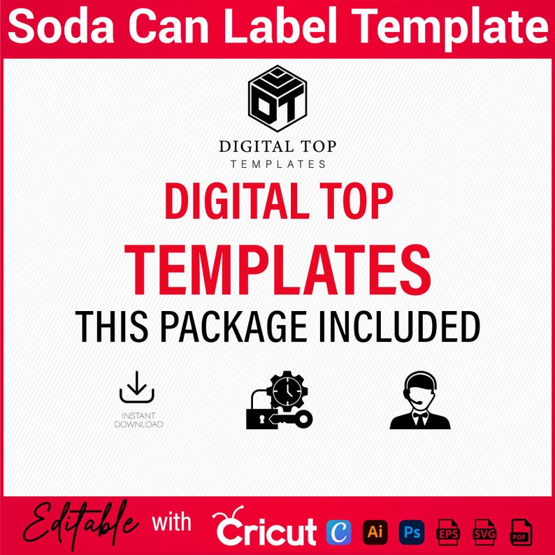 Soda Can Label Template, Soda Can Template, Soda Can SVG, Blank Soda ...