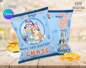 Editable Bluey Capri Sun Label, Bluey and Bingo Party Favors Blue Dog ...