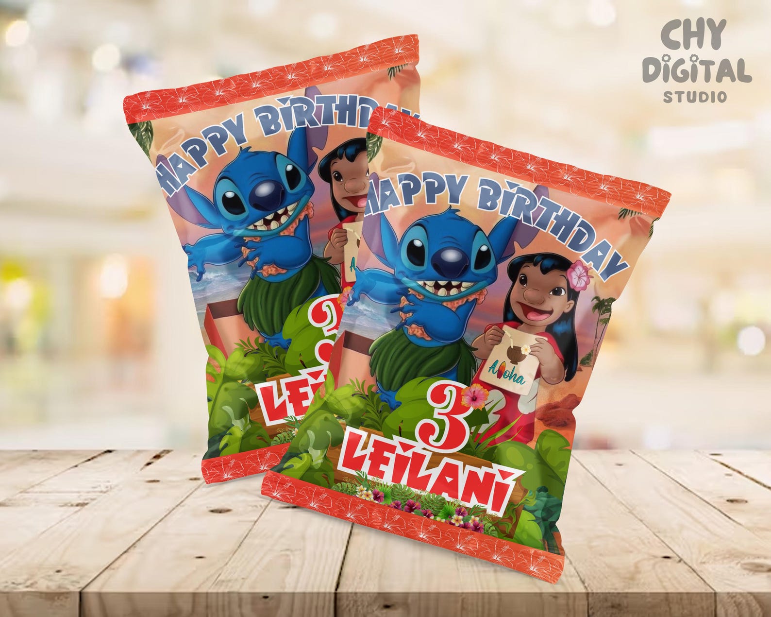 Editable Stitch Chip Bag Label, Stitch Party Favors, Stitch Birthday ...