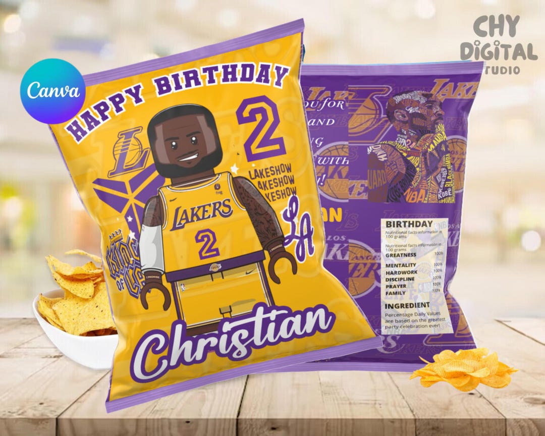 Editable Basketball Yellow and Gold Chip Bag Label, Chipbag Label ...
