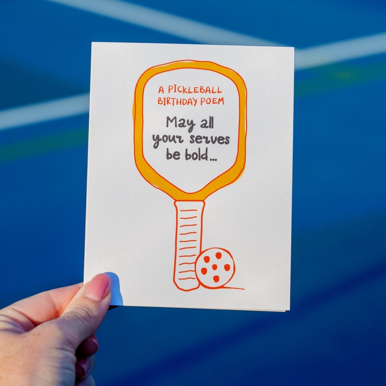 Printable Funny Pickleball Birthday Card Pickleball Poem & Cartoon ...