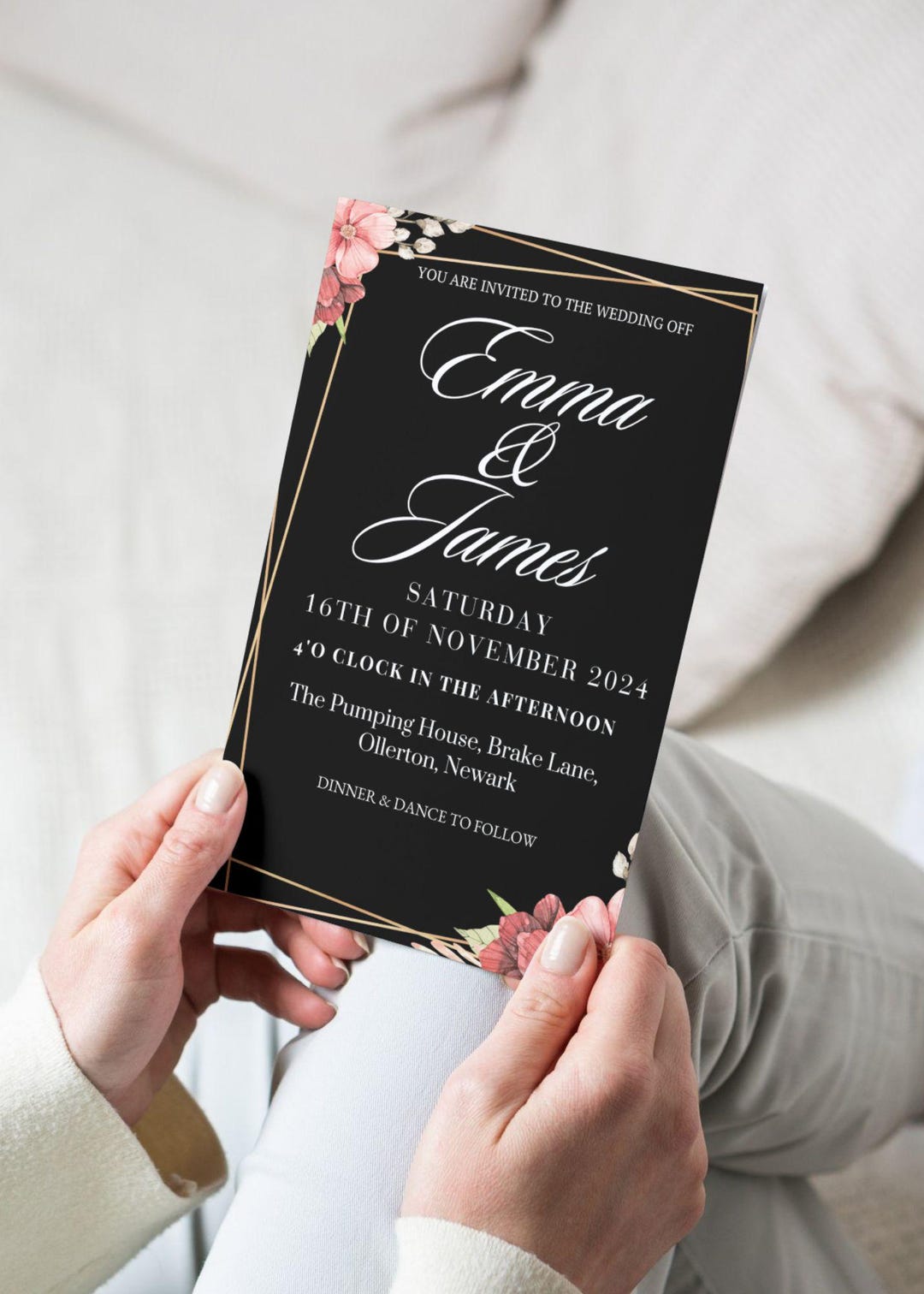 Custom Floral Wedding Invitation | Printable Invite Template - Etsy