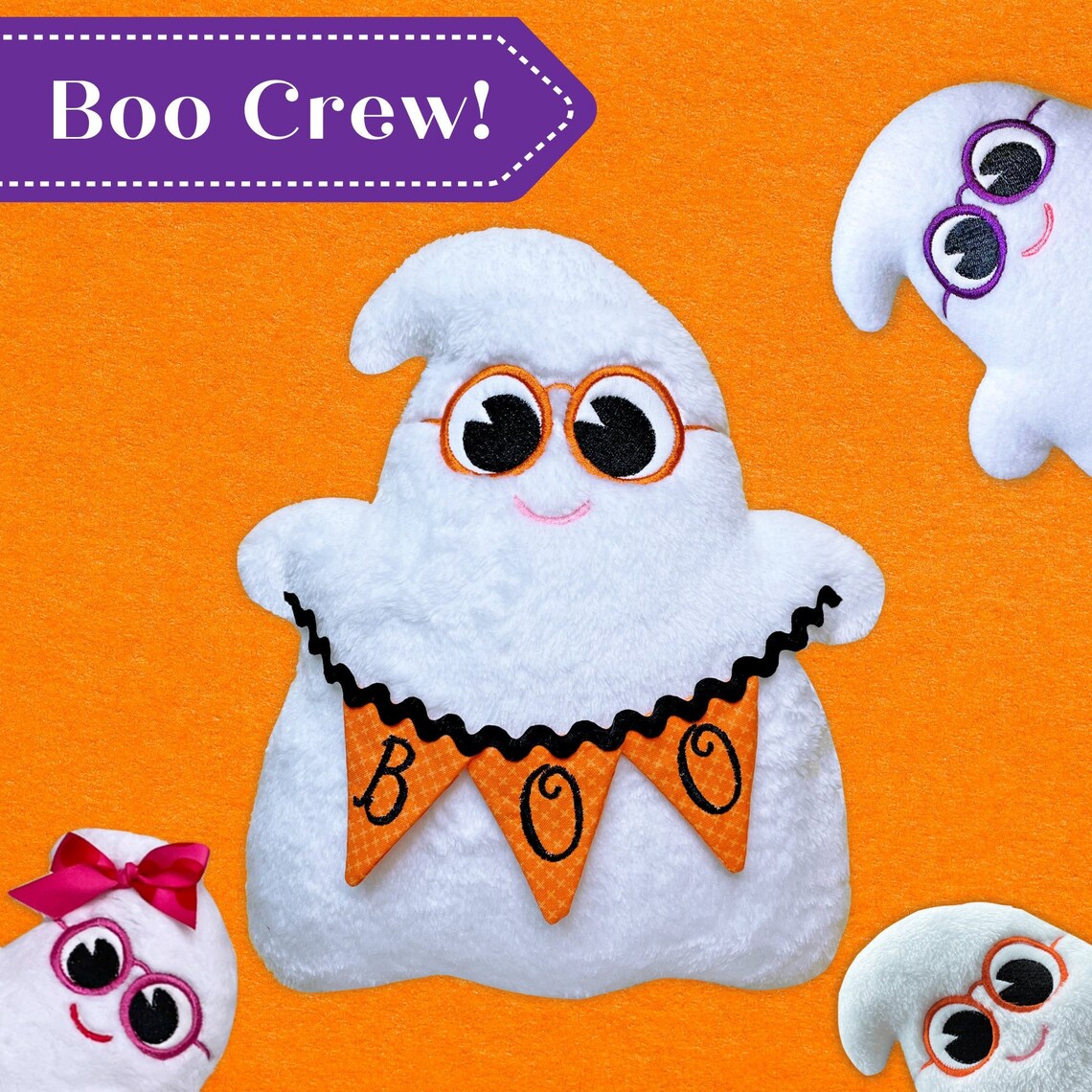 Boo Crew Halloween Ghosts in the Hoop Machine Embroidery Design Set - Etsy
