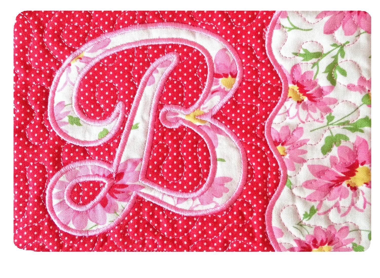 In the Hoop Monogrammed Mug Rugs - Etsy