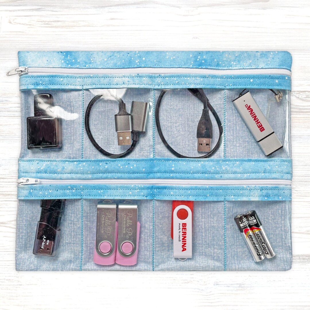 Double Zipper USB Gadget Sewing Tool Organizer Case in the Hoop Machine ...