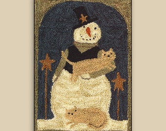 Punchneedle Pattern Needlwork DIY Crafts Snowman & | Etsy