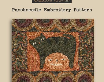 Punchneedle Pattern Needlwork DIY Crafts Cat With | Etsy