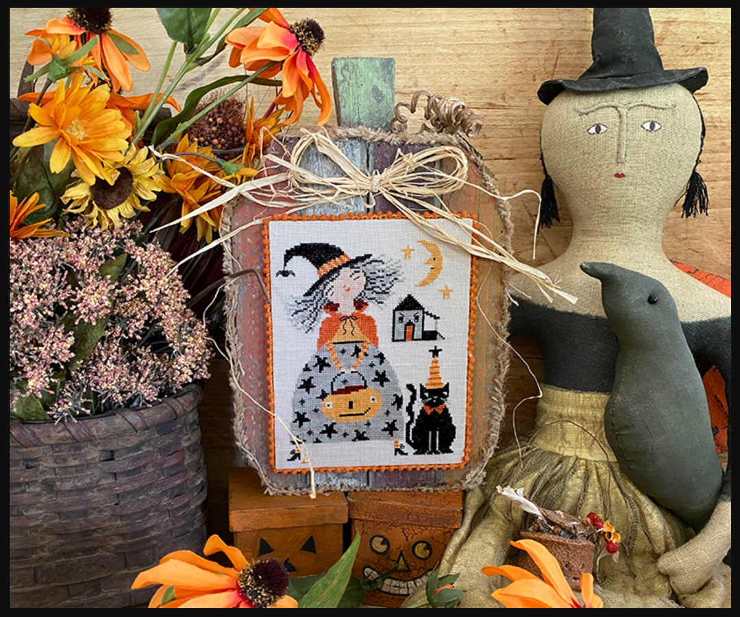 Halloween | Primitive | Cross Stitch Chart | Needlework | DIY | Crafts ...