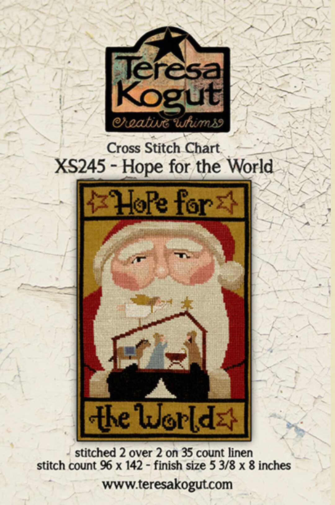 Santa | Nativity | Primitive | Cross Stitch Chart | Needlework | DIY ...