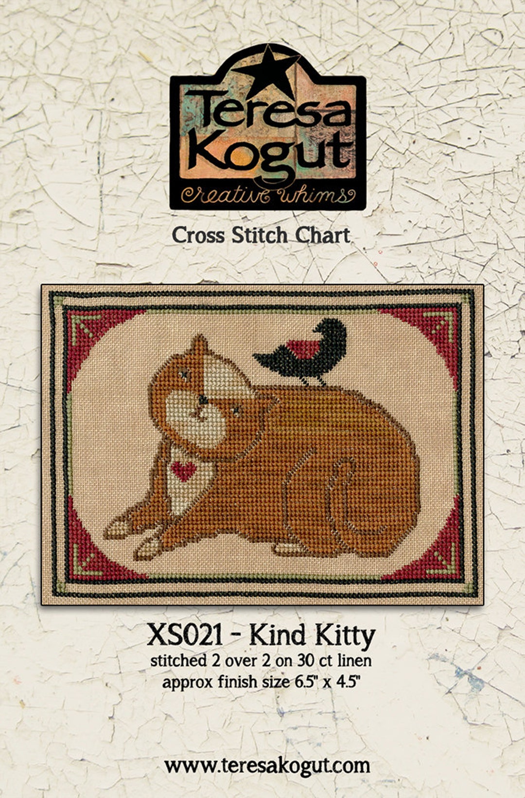 Cat | Primitive | Cross Stitch Chart | Downloadable PDF | Epattern ...