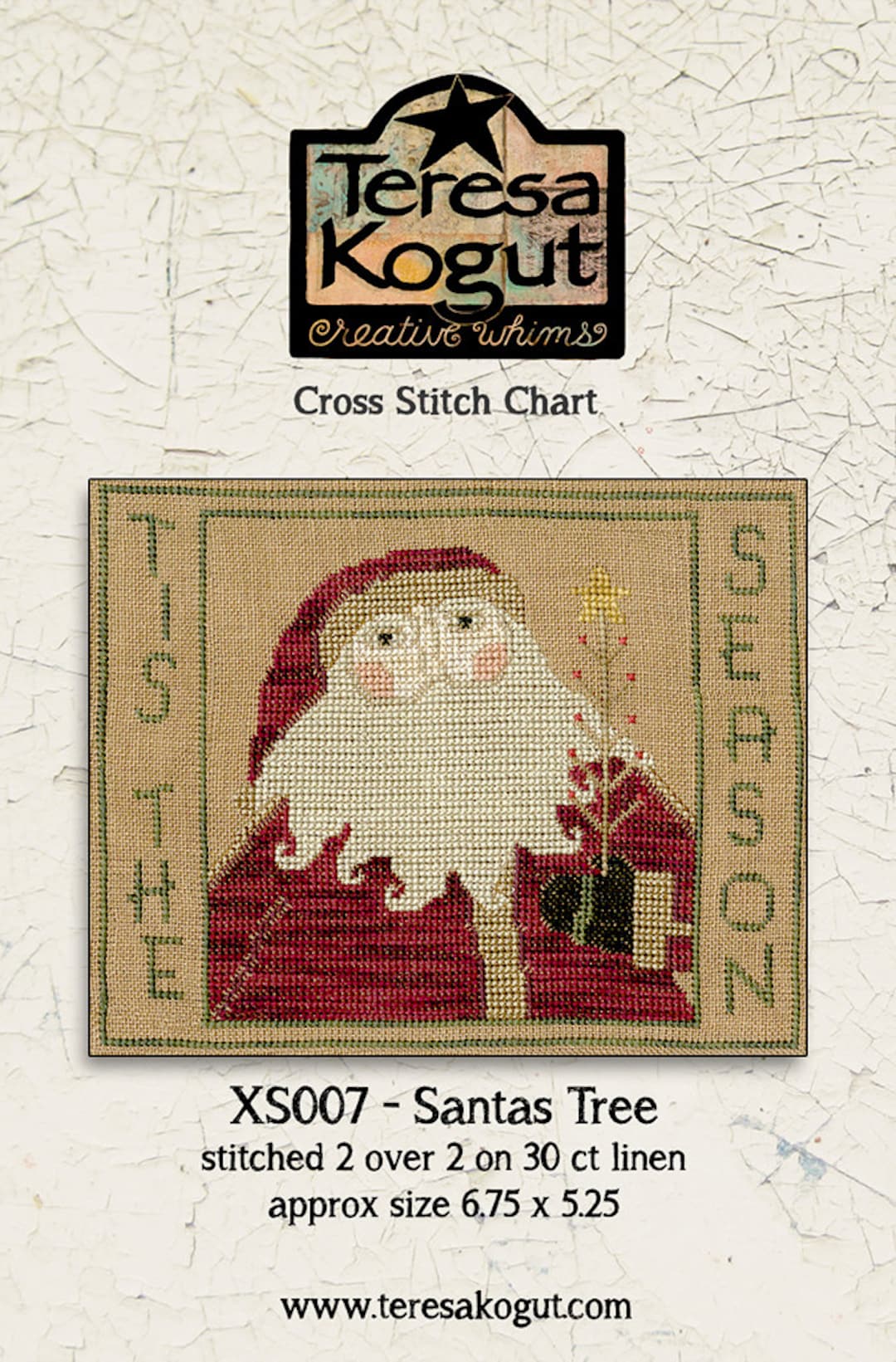 Santa | Primitive | Cross Stitch Chart | Downloadable PDF | Epattern ...