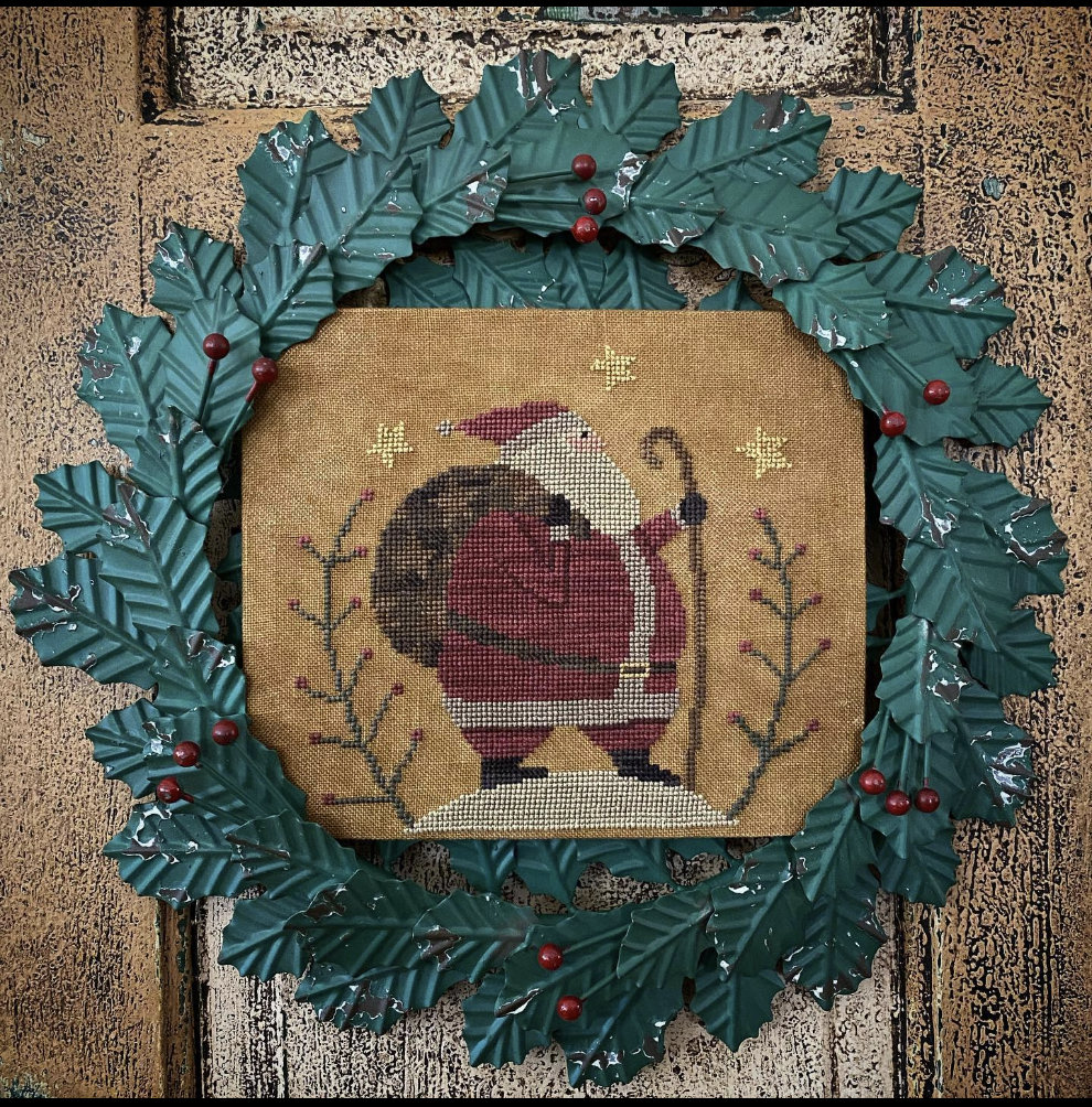 Santa Christmas Primitive Cross Stitch Chart - Etsy