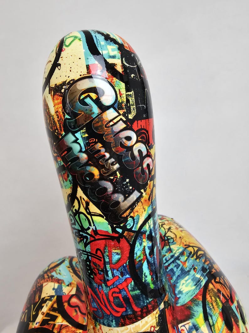 Artbrut by Ann - Middle Finger Graffiti Art Statue / Colorful Street ...