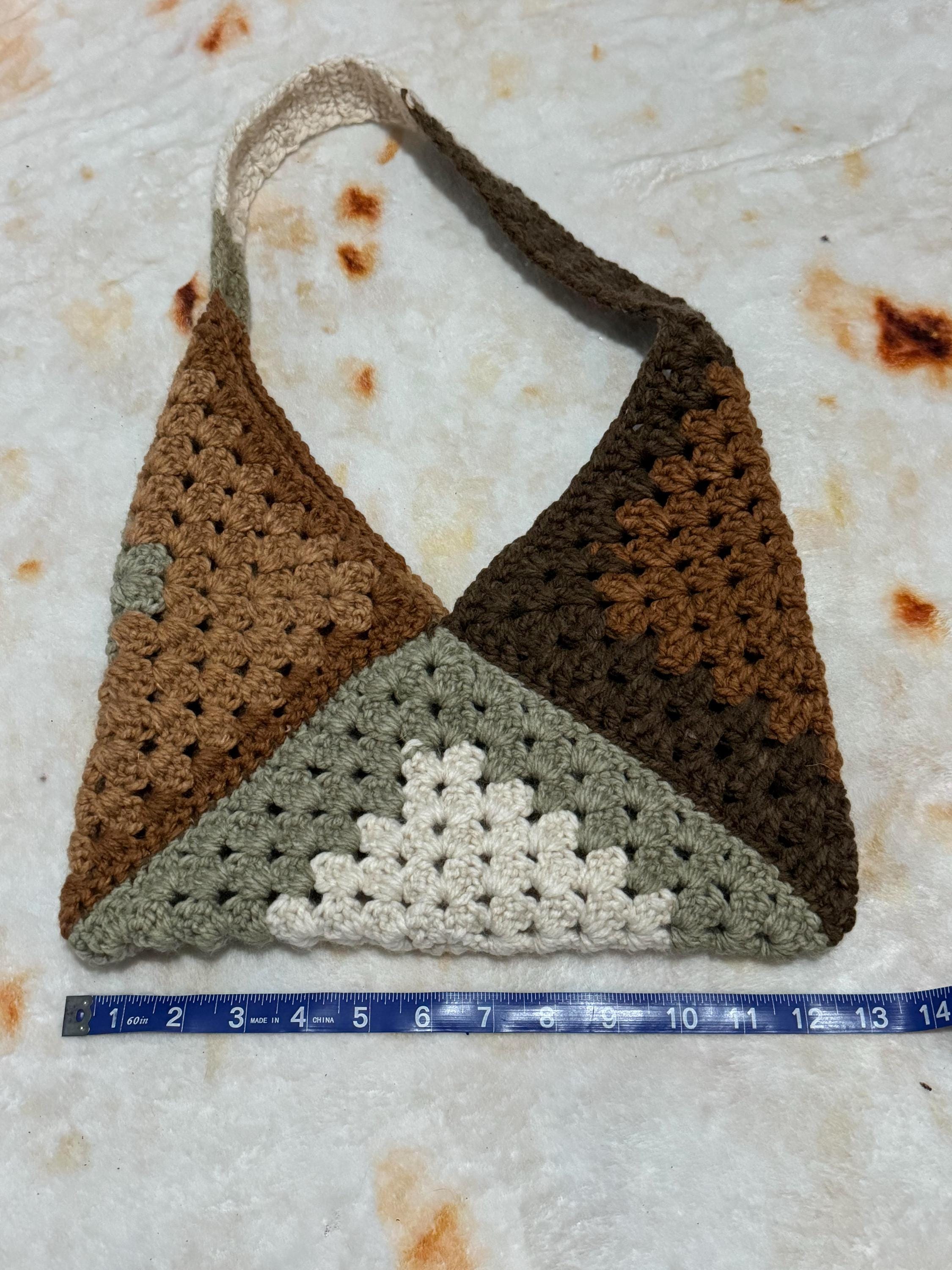 Fall Themed Crochet Tote Bag Dark Brown, Tan, Cream, and Terracotta ...