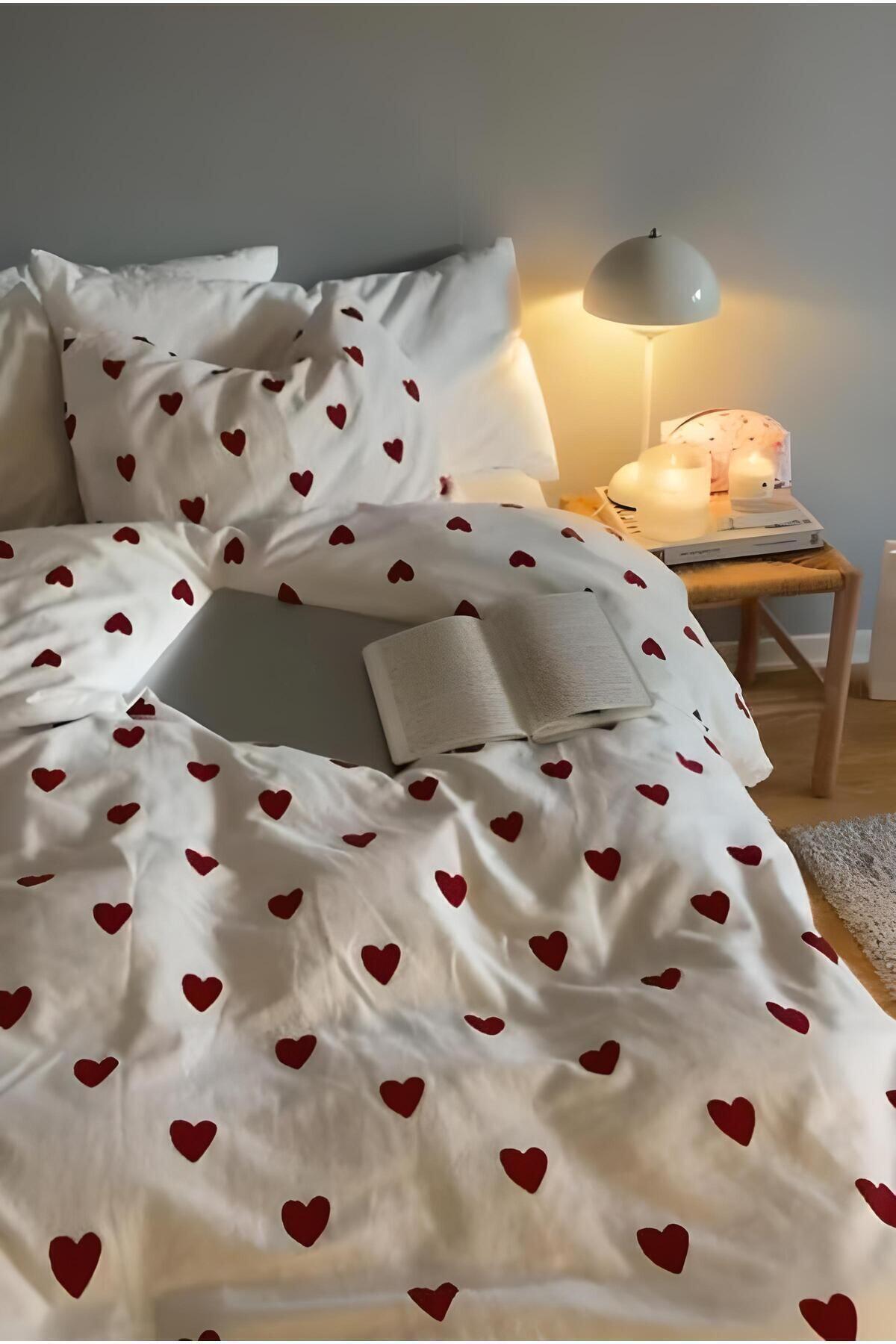 The Heart Pattern Double Bed Duvet Cover Set - Etsy