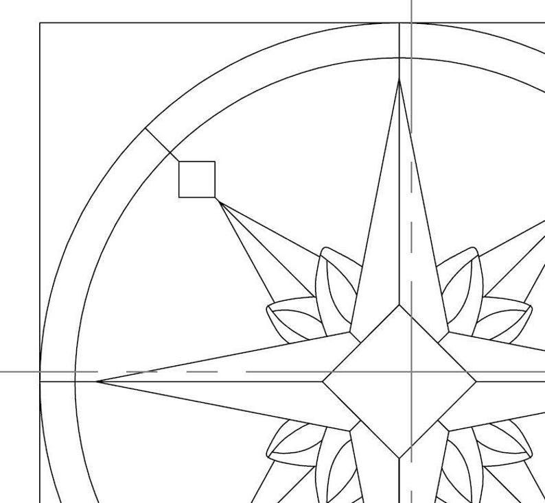 12" X 12" Stained Glass "compass Rose" Square Mandala-quilt Pattern PDF ...