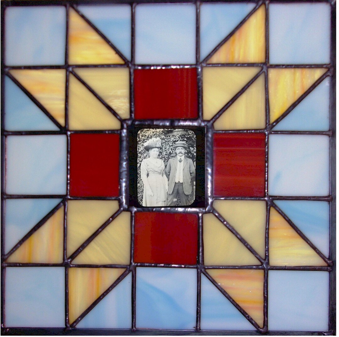 12" X 12" Stained Glass "photo Album" Barn Quilt Pattern PDF B&W ...