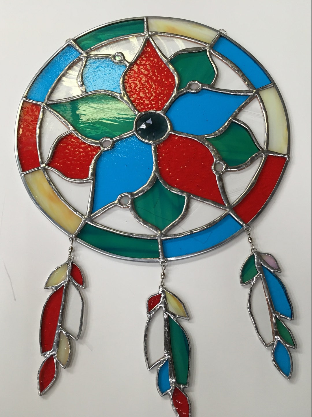12" Round Stained Glass "dream Catcher" Pattern PDF B&W Digital ...