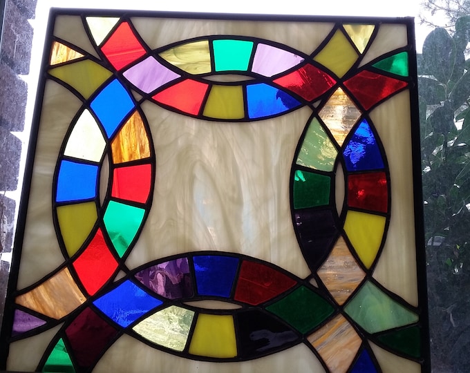 12 X 12 Stained Glass wedding Ring Pattern PDF B&W Digital Download - Etsy