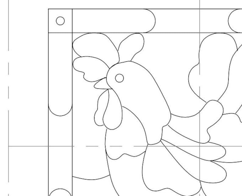 12 X 12 Stained Glass rooster Square | Etsy