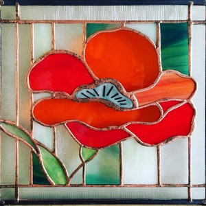 12" X 12" Stained Glass "california Poppy" State Flower Pattern PDF B&W ...