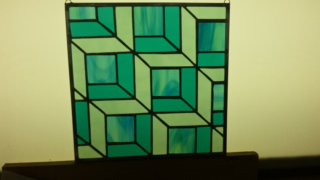 12" X 12" Stained Glass "cubed" Cooking Terms Pattern PDF B&W Digital ...