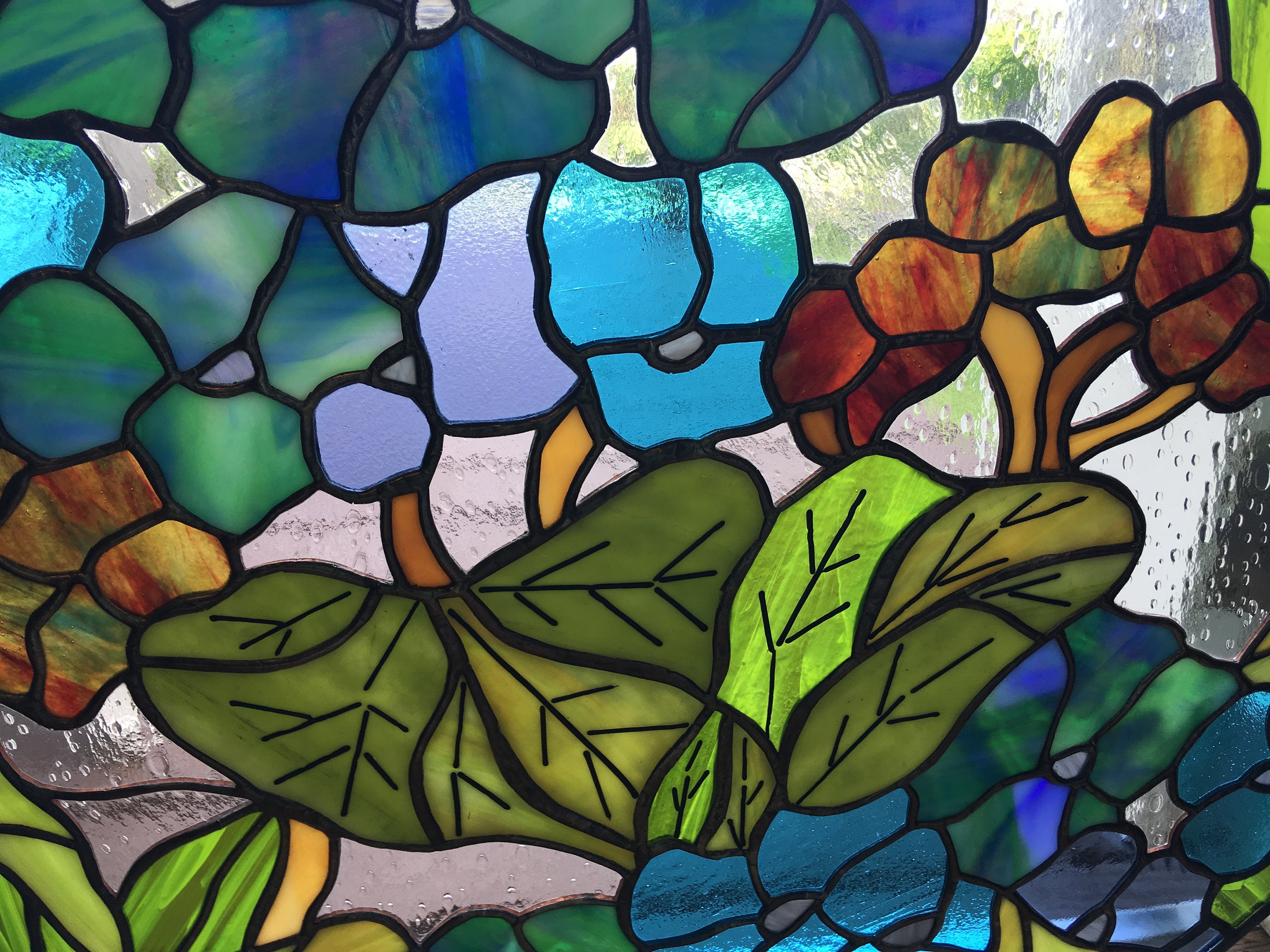 24 X 24 Stained Glass hydrangea | Etsy