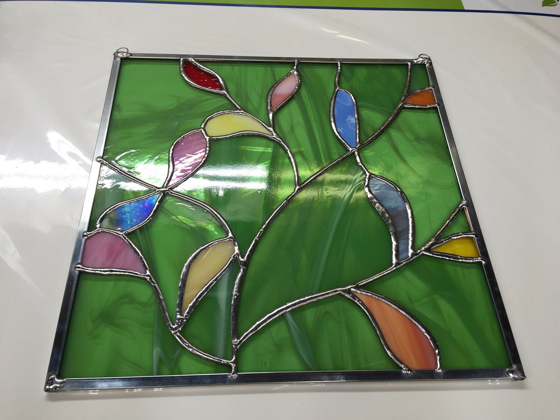 12 X 12 Stained Glass garden Square - Etsy